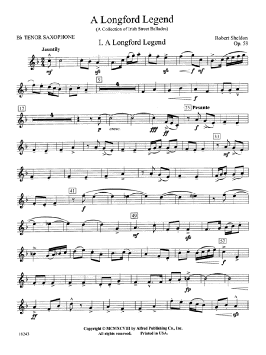 A Longford Legend: B-flat Tenor Saxophone by Robert Sheldon - Concert ...