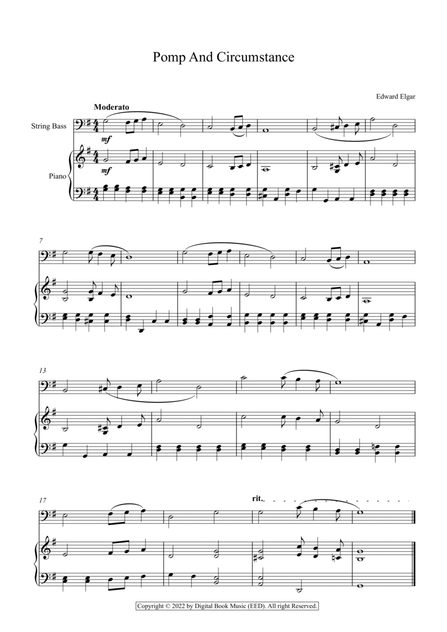 Pomp And Circumstance - Edward Elgar (String Bass + Piano) by Edward ...