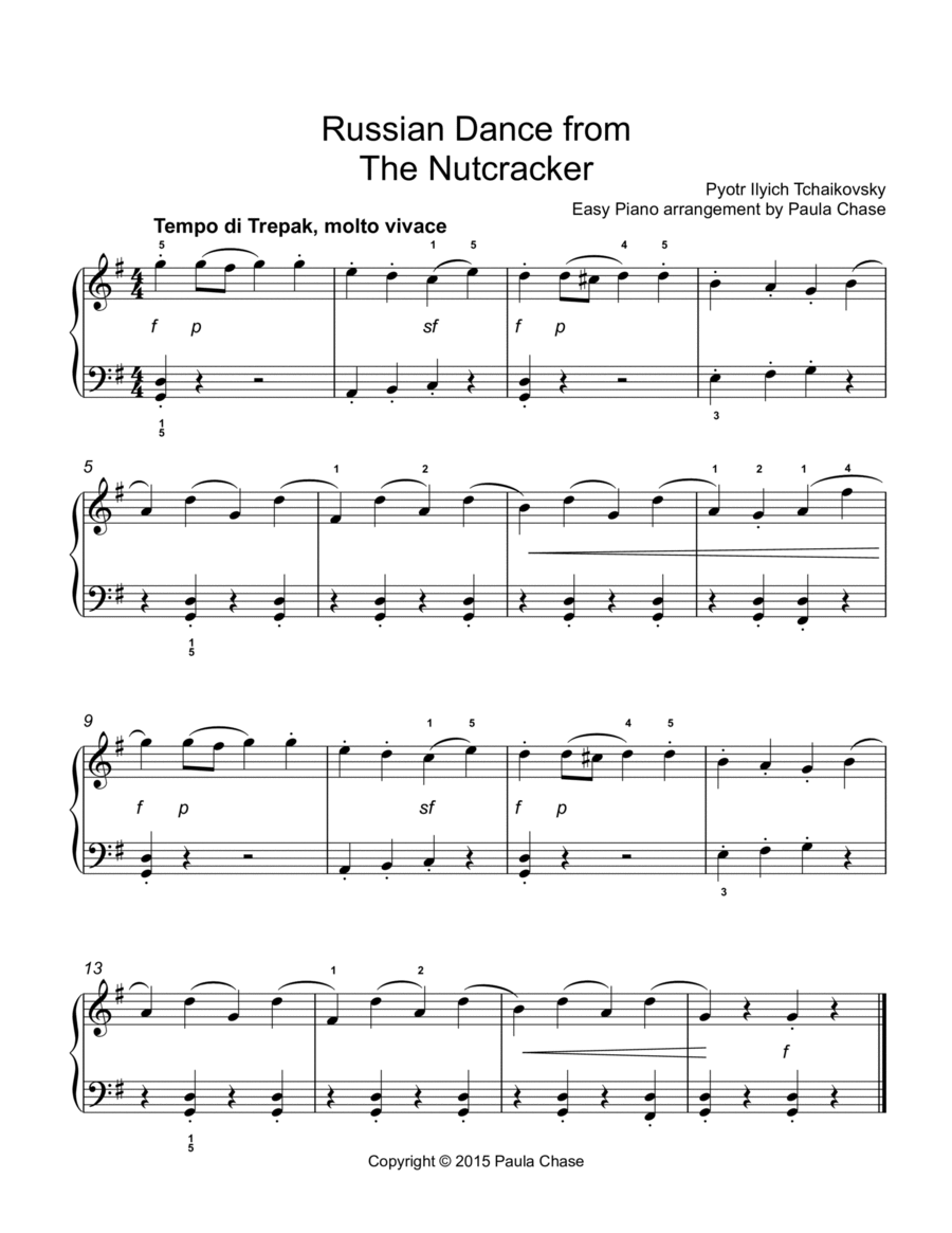 Russian Dance Trepak From The Nutcracker Piano Method Digital