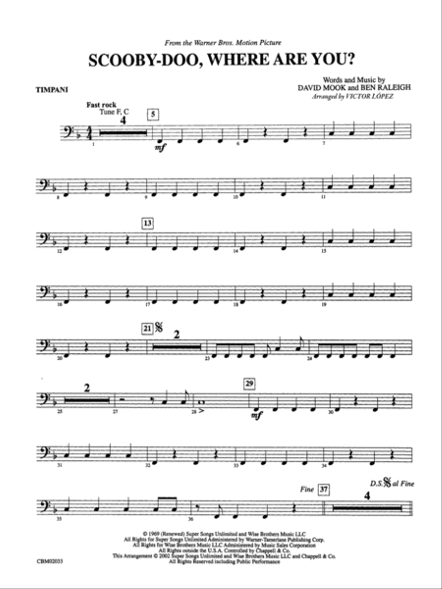 Scooby-Doo, Where Are You? (from Scooby-Doo): Timpani by David Mook ...
