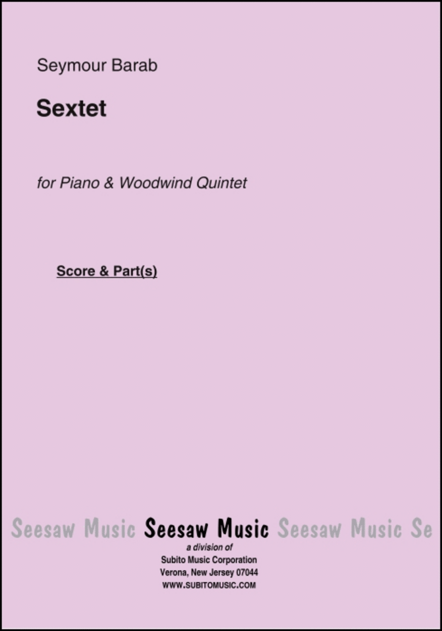 Sextet by Seymour Barab - Woodwind Quintet - Sheet Music | Sheet Music Plus