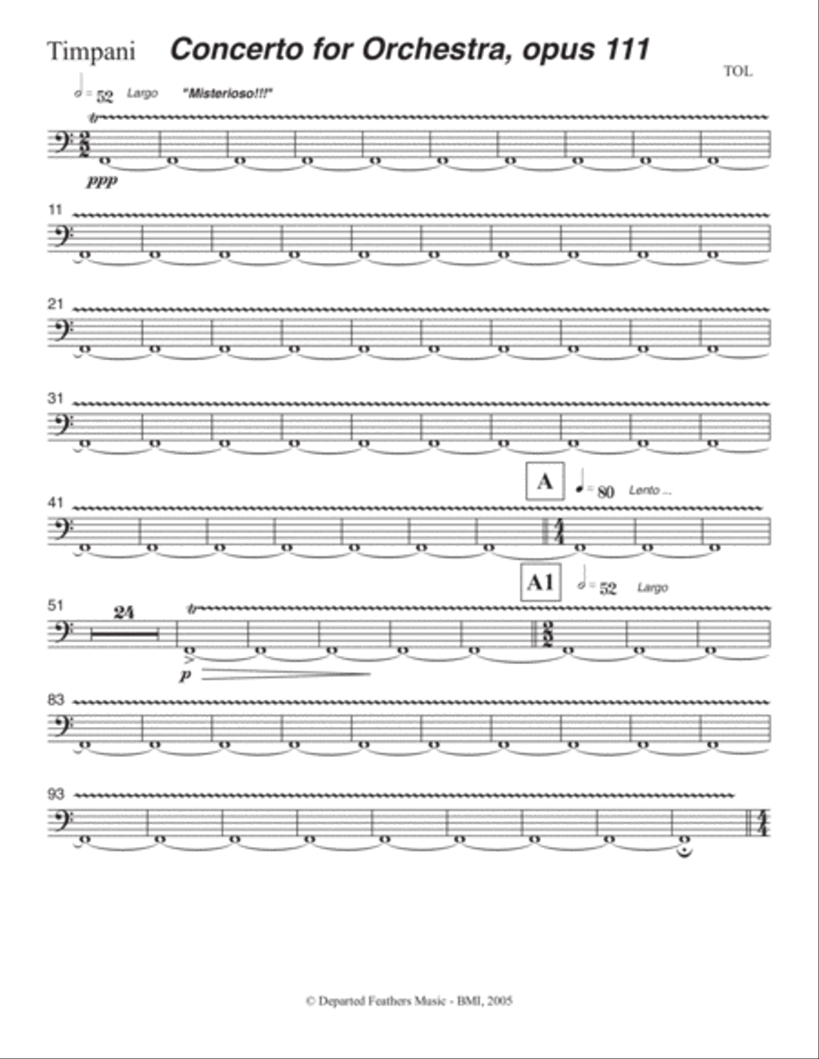 Concerto For Orchestra Opus 111 2005 Timpani Part By Thomas Oboe Lee
