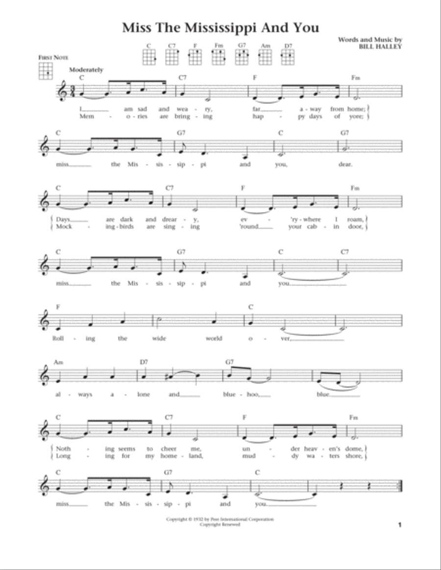 Miss The Mississippi And You From The Daily Ukulele Arr Liz And Jim