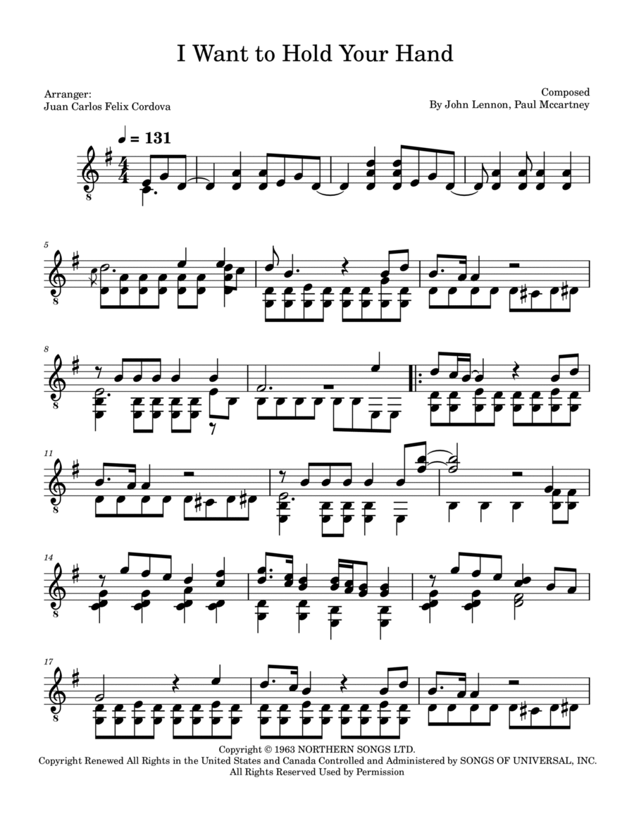 I Want To Hold Your Hand By The Beatles Electric Guitar Digital