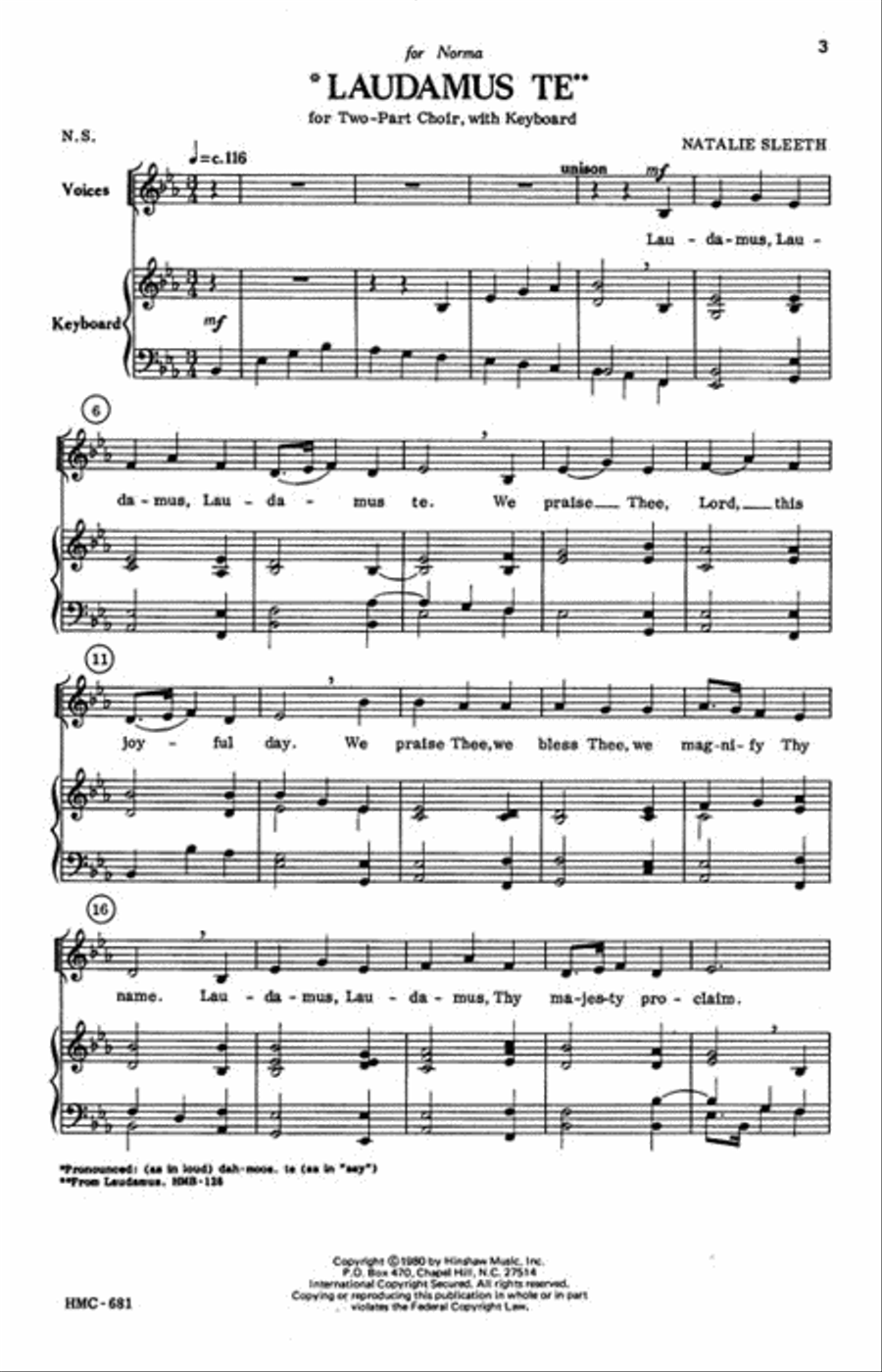 Laudamus Te - Choir - Sheet Music | Sheet Music Plus