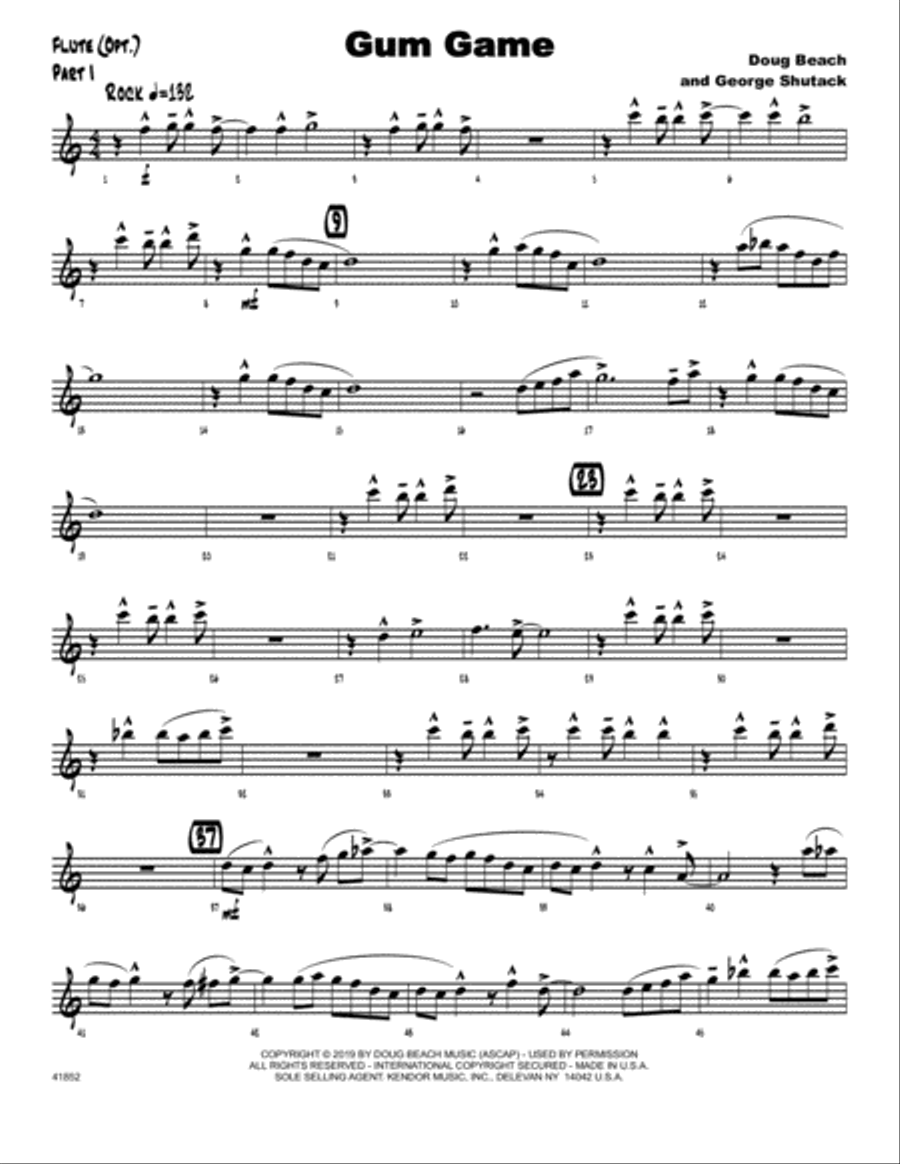 Gum Game - Flute by Doug Beach - Flute - Digital Sheet Music | Sheet ...