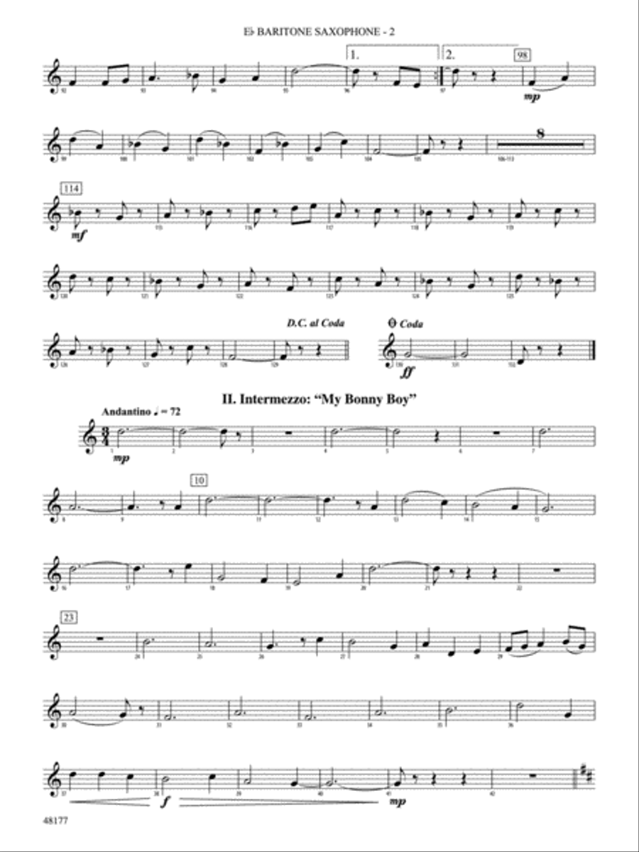 English Folk Song Suite E Flat Baritone Saxophone Concert Band
