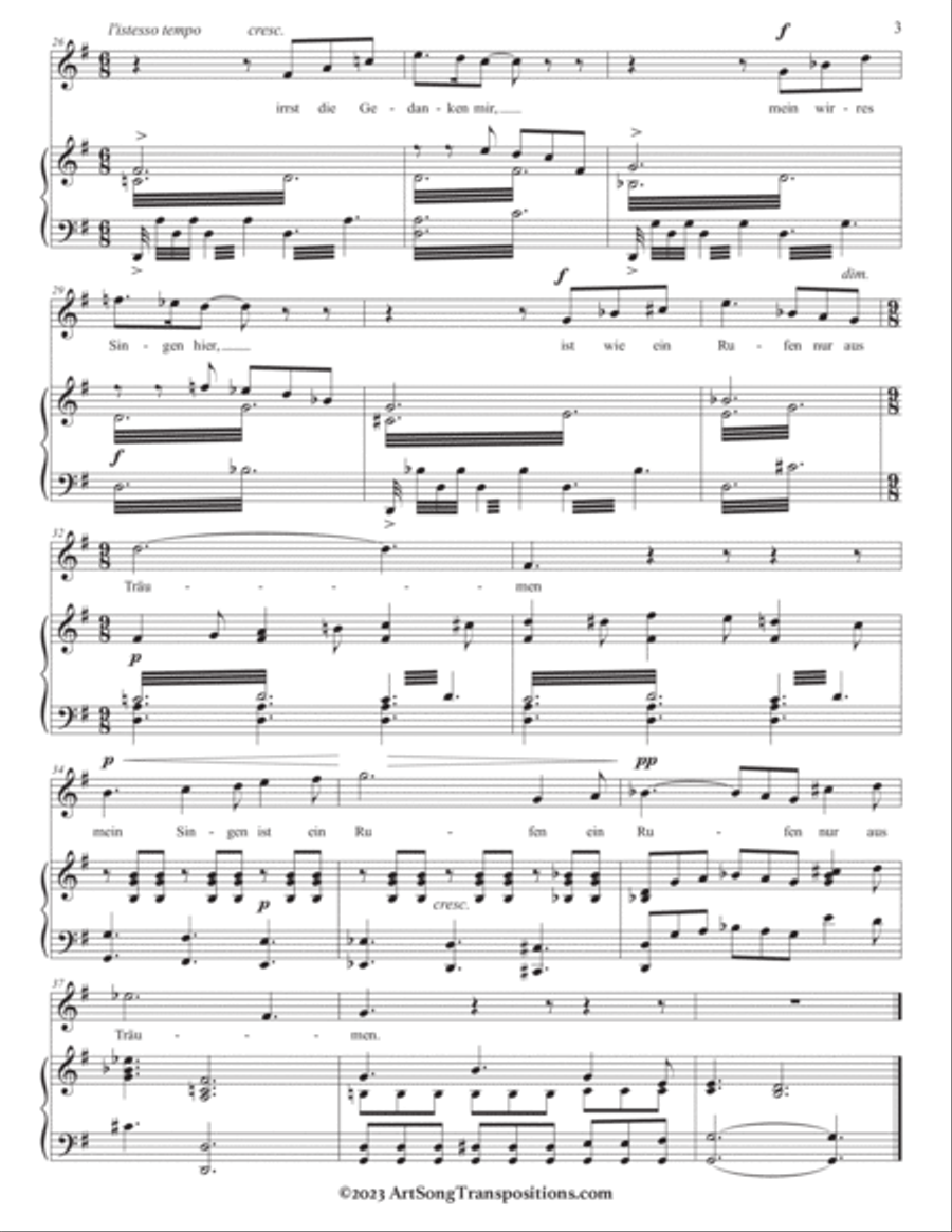 Hensel Nachtwanderer Op 7 No 1 Transposed To G Major And F Sharp