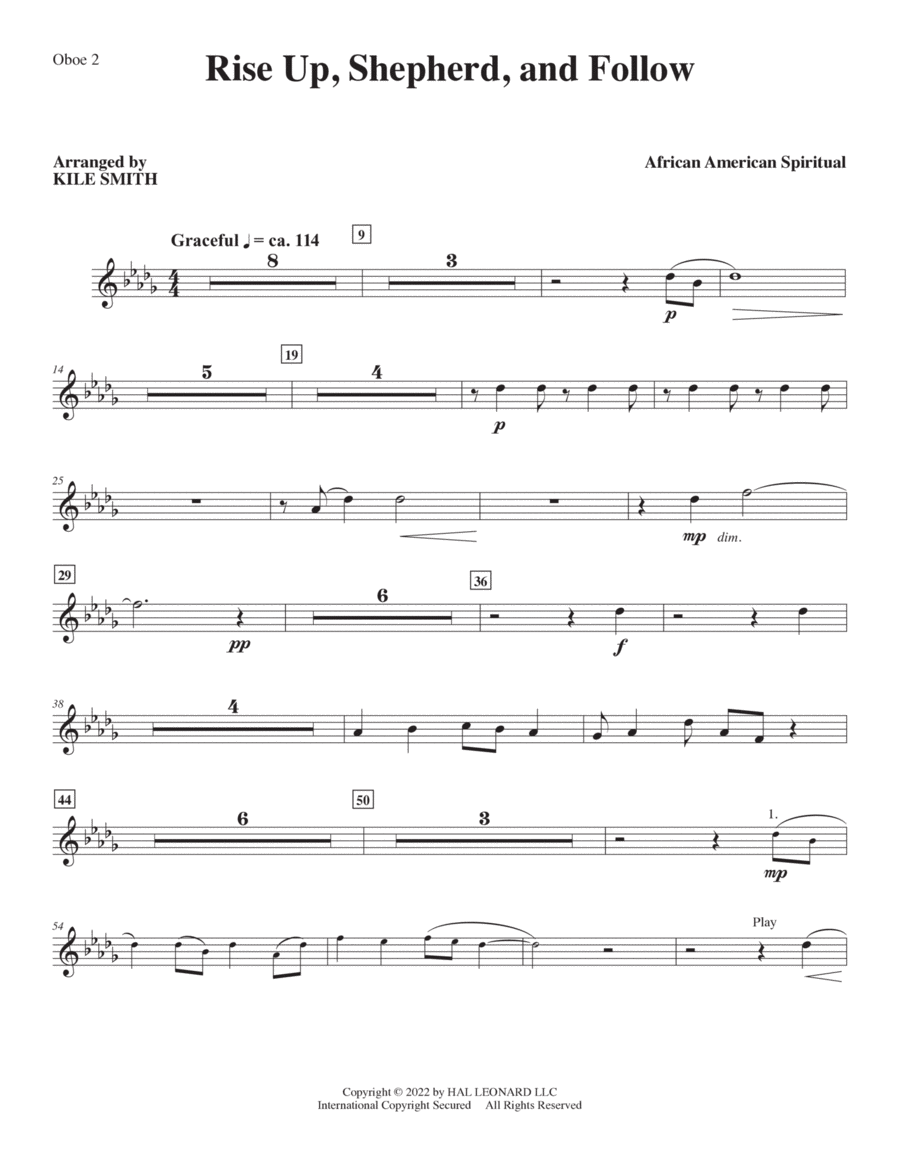 Rise Up, Shepherd, And Follow (arr. Kile Smith) - Oboe 2 - Choir ...