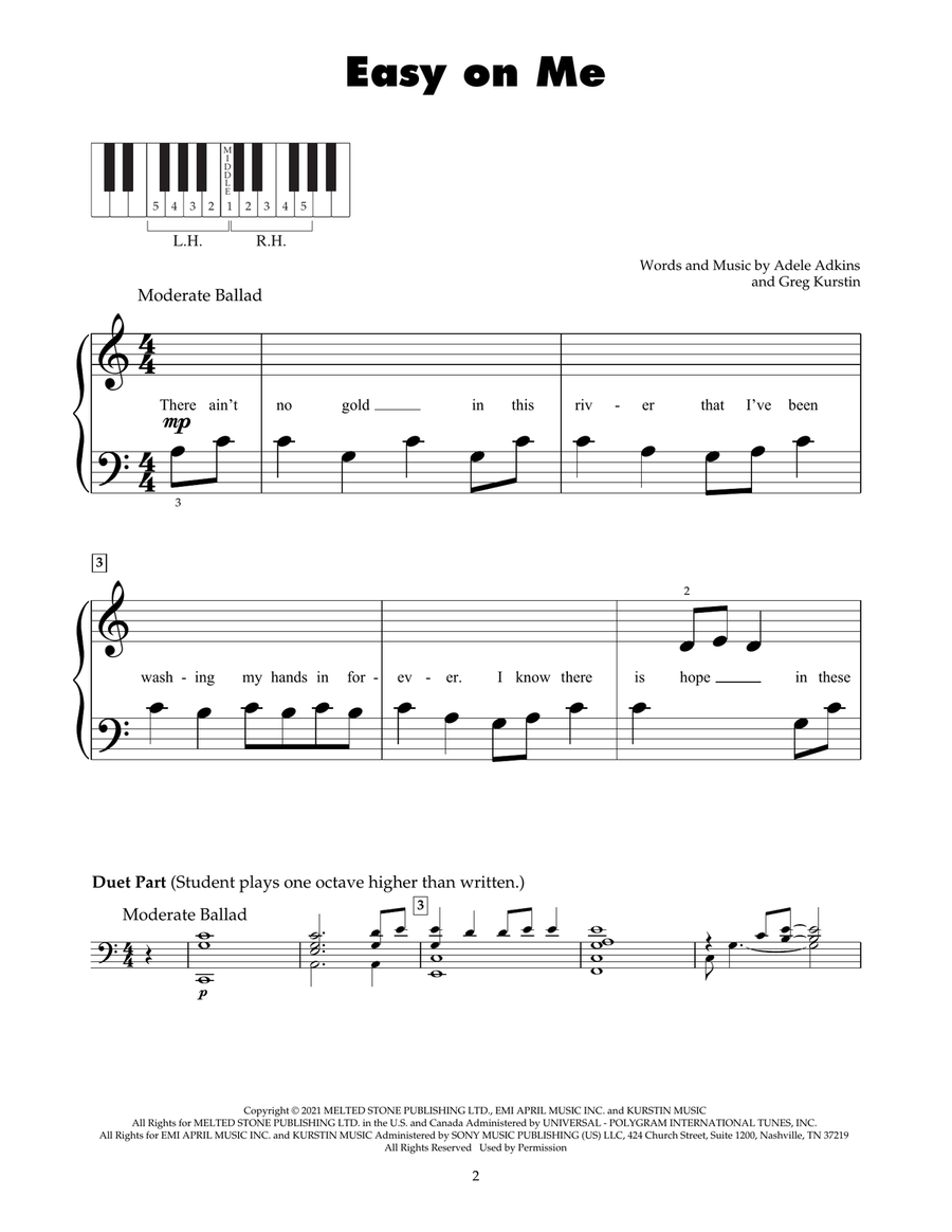 Easy On Me by Adele - Piano - Digital Sheet Music | Sheet Music Plus