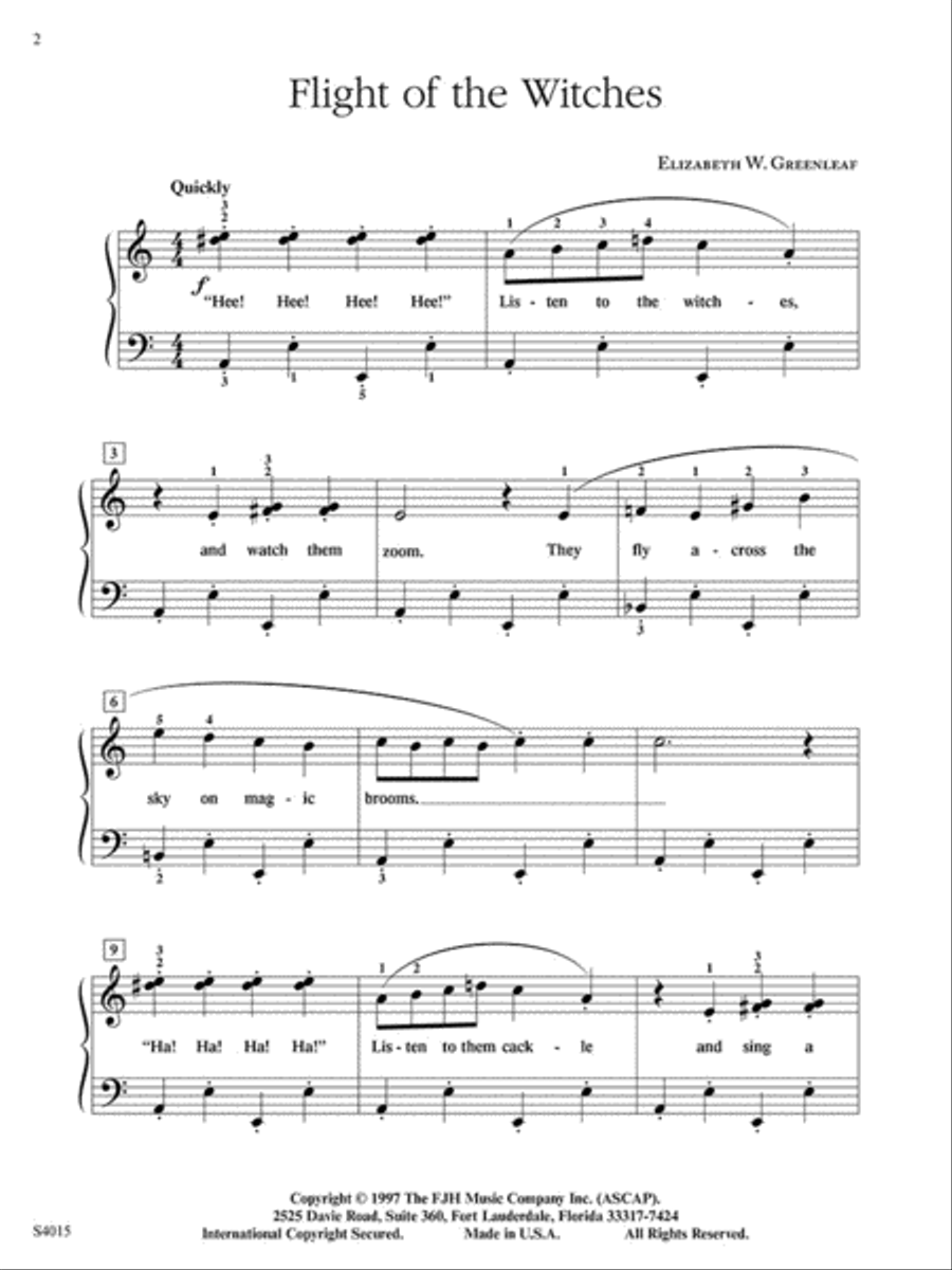 Flight of the Witches by Elizabeth W. Greenleaf - Piano Solo - Sheet ...