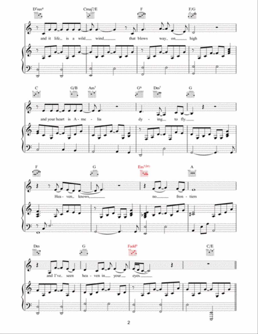No Frontiers by The Corrs - Piano, Vocal, Guitar - Digital Sheet Music ...