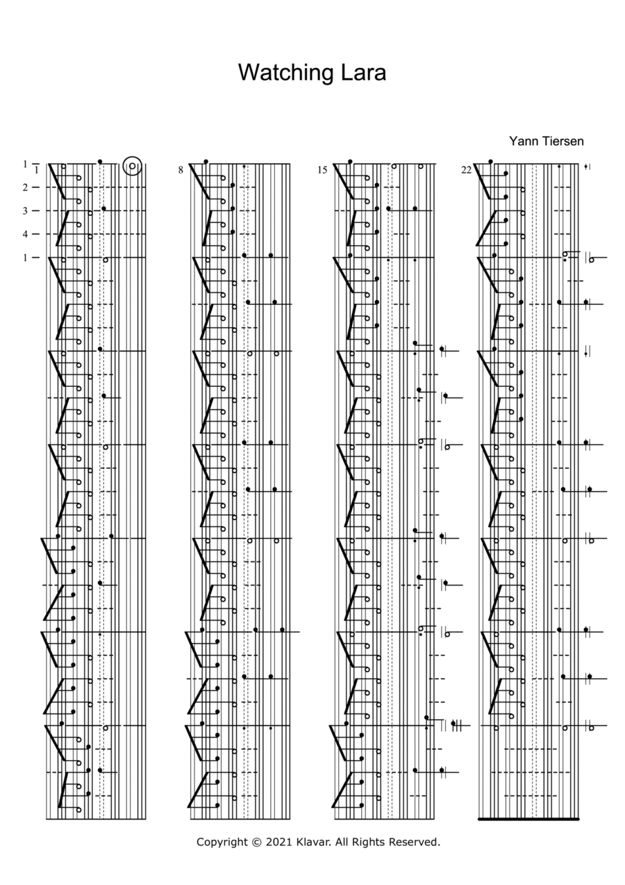 Watching Lara by Yann Tiersen - Piano Solo - Digital Sheet Music ...