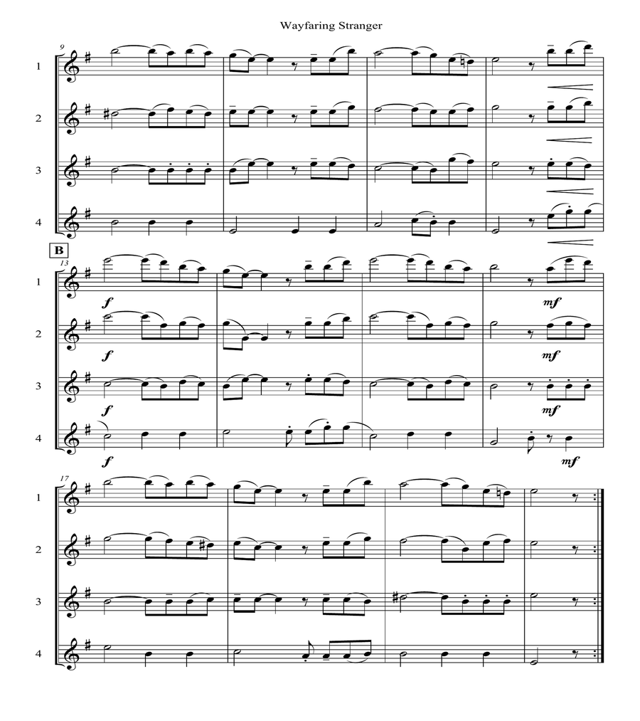 Wayfaring Stranger By Traditional Small Ensemble Digital Sheet