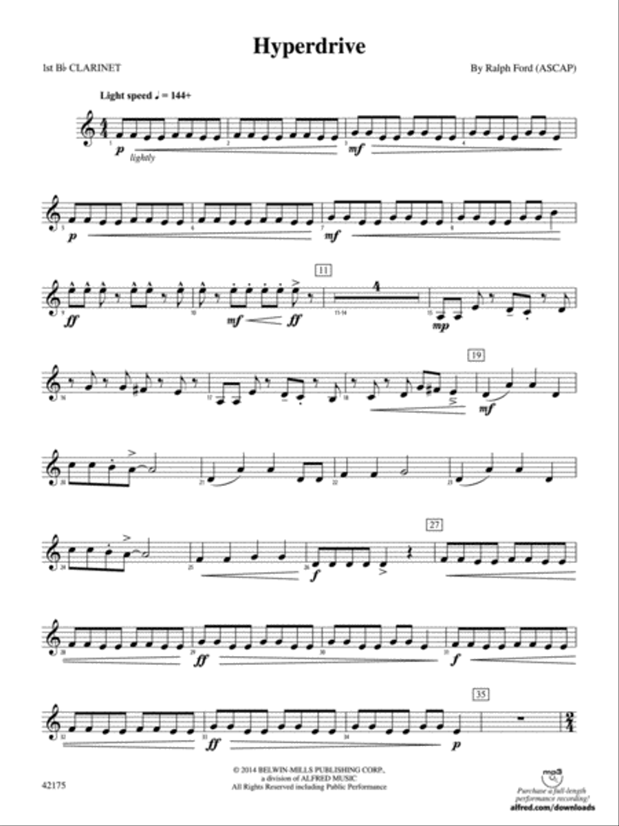Hyperdrive: 1st B-flat Clarinet by Ralph Ford - Concert Band - Digital Sheet Music | Sheet Music ...