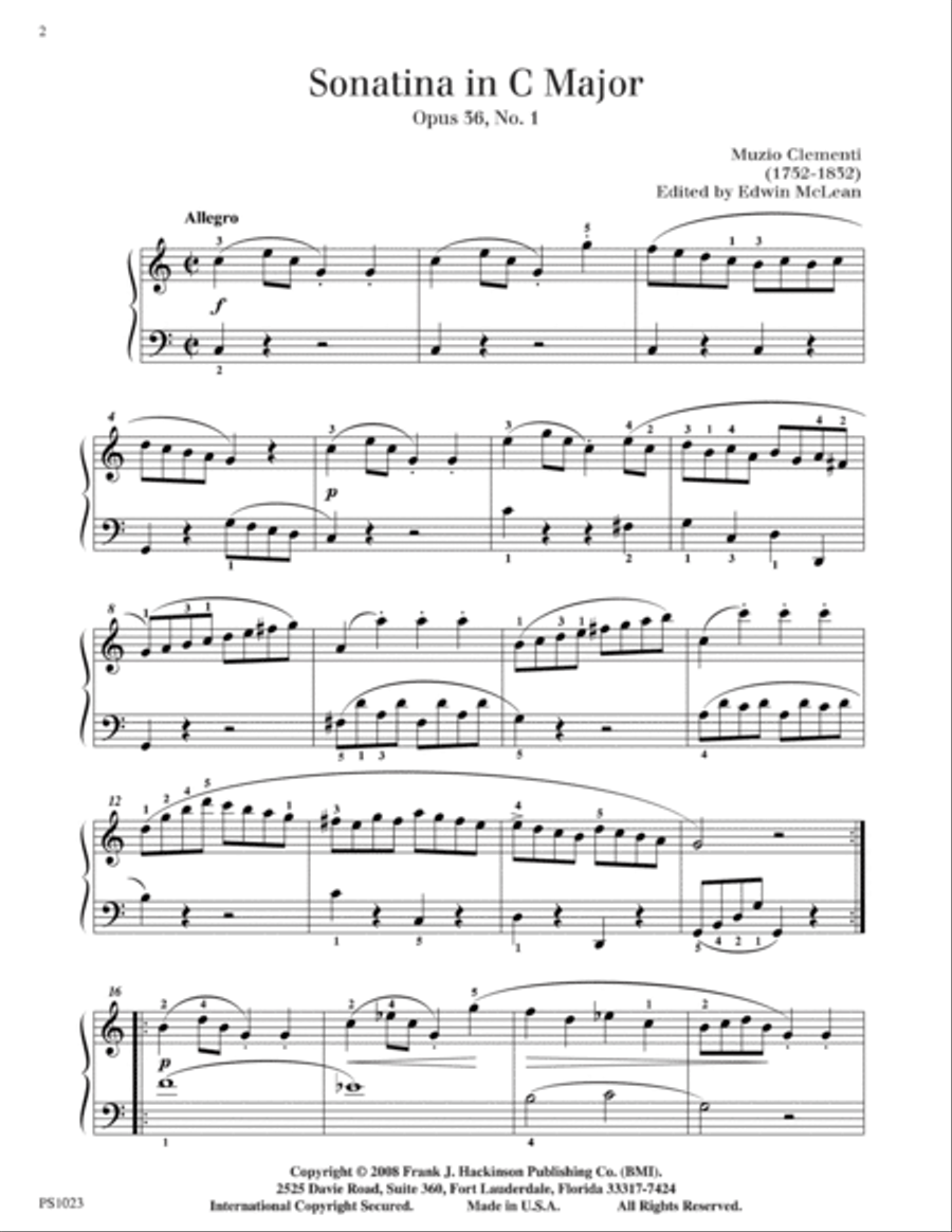 Sonatina in C Major, Op. 36, No. 1 by Muzio Clementi - Piano Solo ... Sonatina in C Major, Op. 36, No. 1 by Muzio Clementi - Piano Solo ...