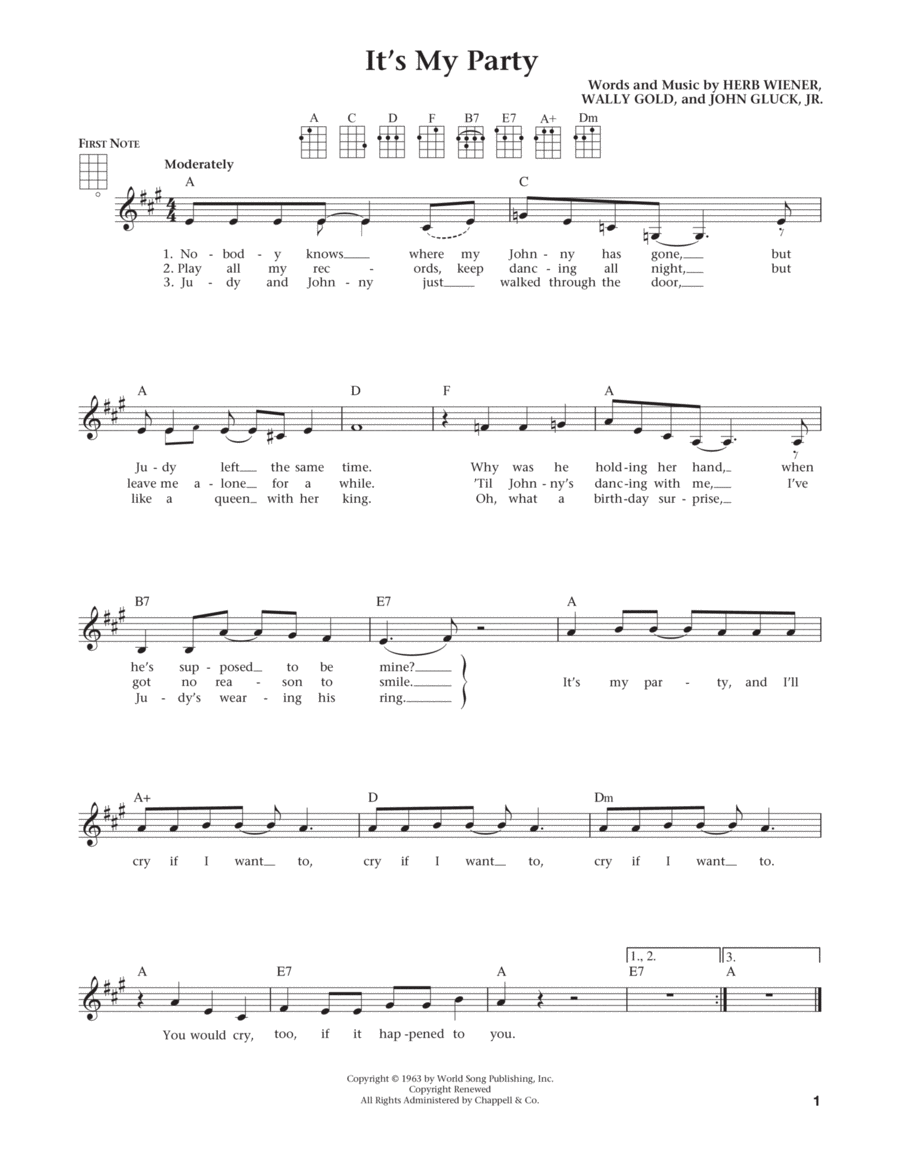 Its My Party From The Daily Ukulele Arr Liz And Jim Beloff By