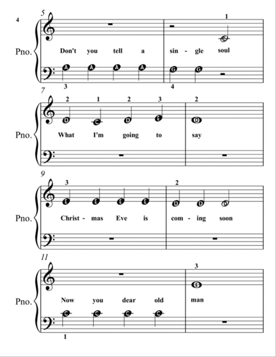 Jingle Bells Christmas Carol Collection for Beginner Piano by ...