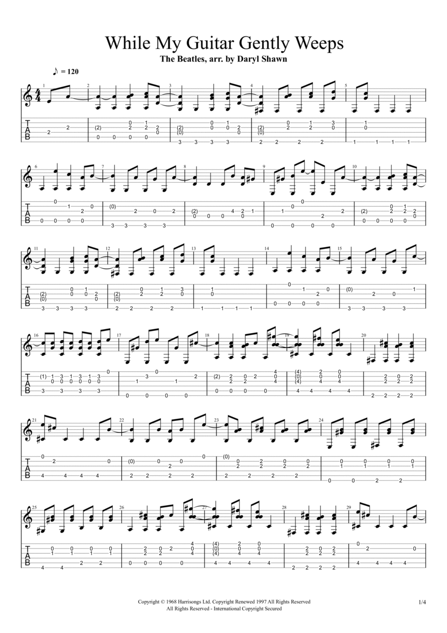 While My Guitar Gently Weeps By The Beatles Electric Guitar Digital