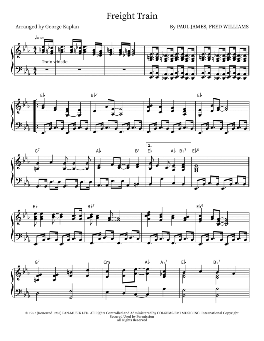 Freight Train - Piano Solo - Digital Sheet Music | Sheet Music Plus