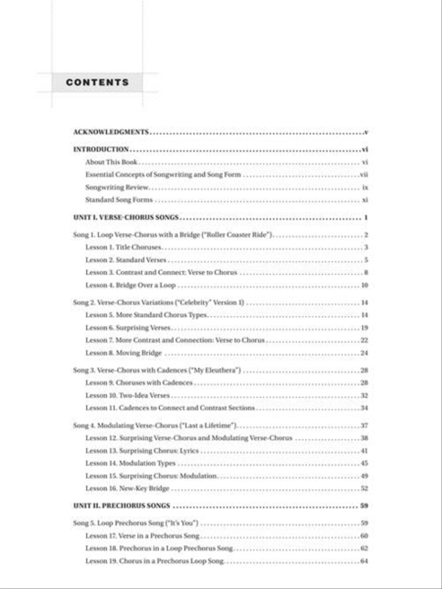 The Songwriter's Workshop: Hit Song Forms - Collection / Songbook ...