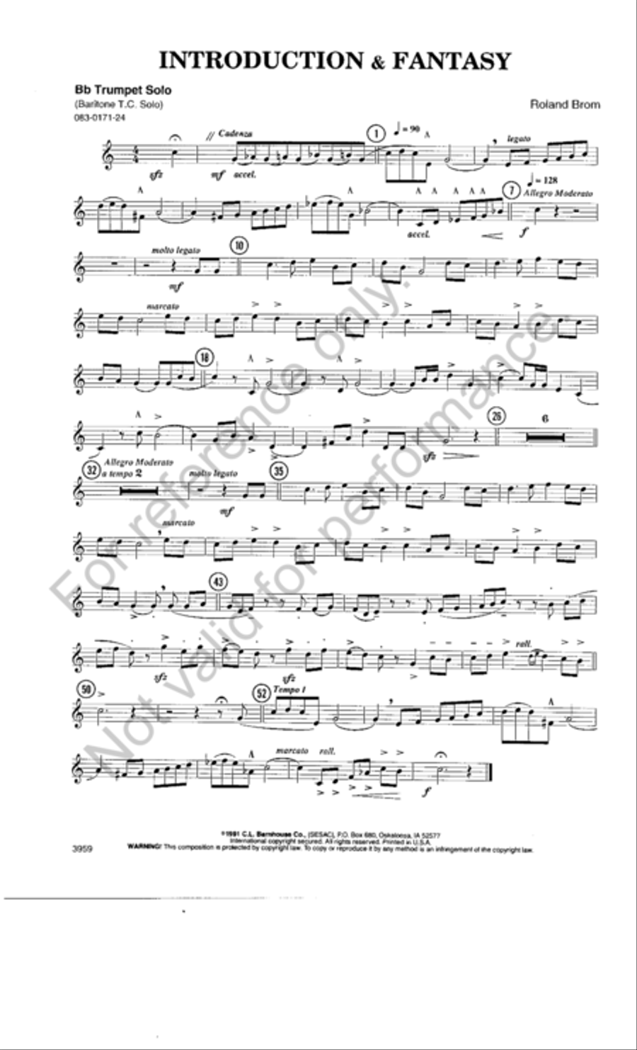 Introduction and Fantasy - Trumpet Solo - Sheet Music | Sheet Music Plus