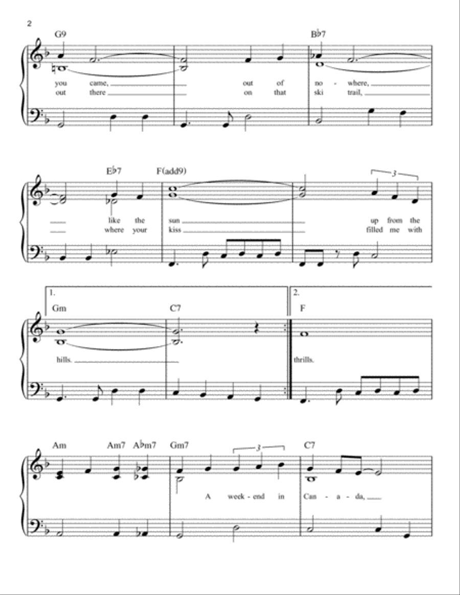 Canadian Sunset by Andy Williams - Easy Piano - Digital Sheet Music ...
