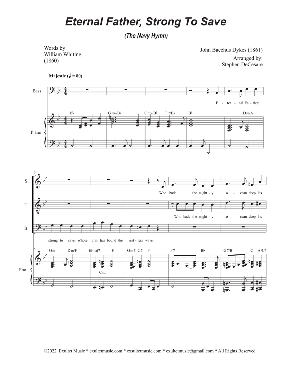 Eternal Father, Strong To Save (The Navy Hymn) (SATB) by Stephen ...