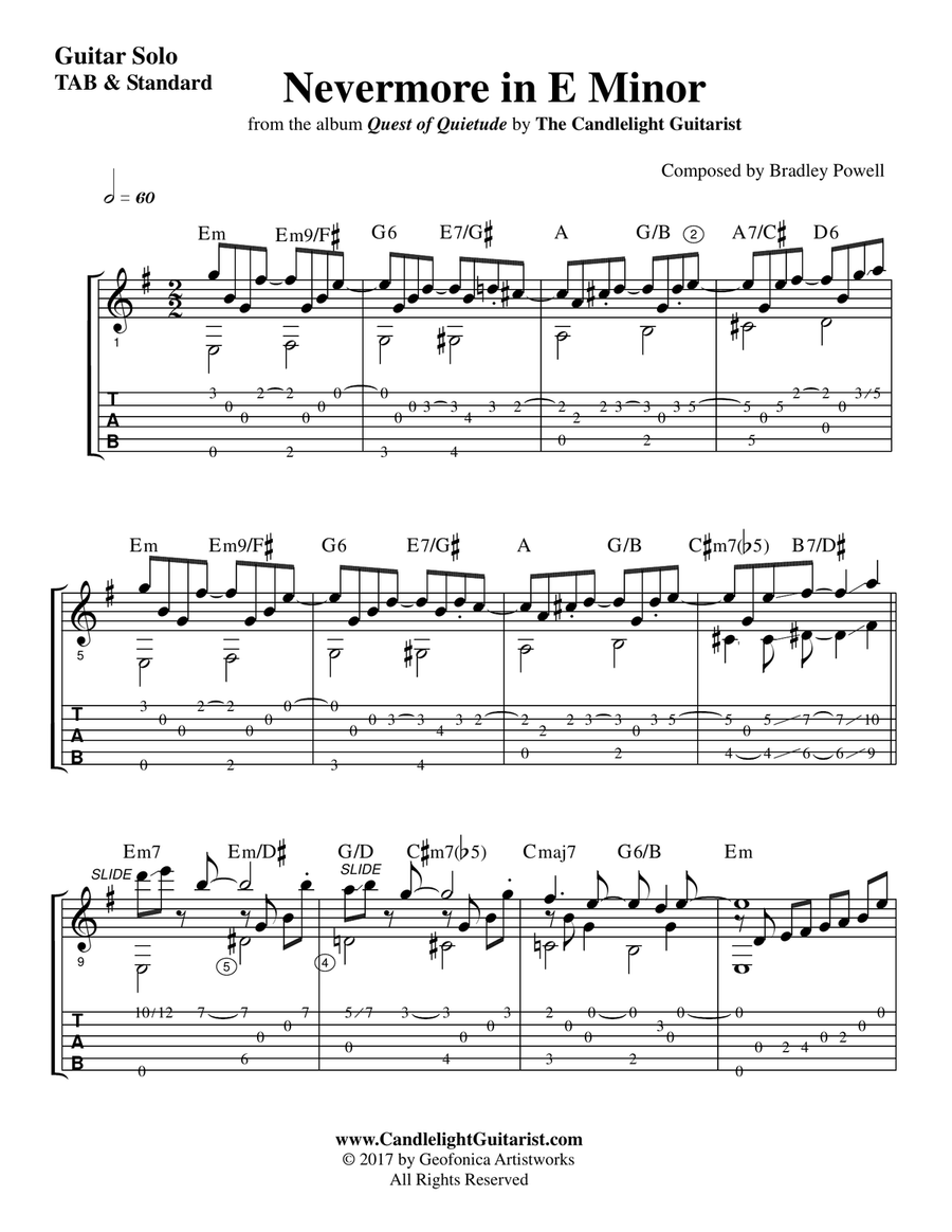 Nevermore in E Minor (TAB plus standard notation) - Electric Guitar ...