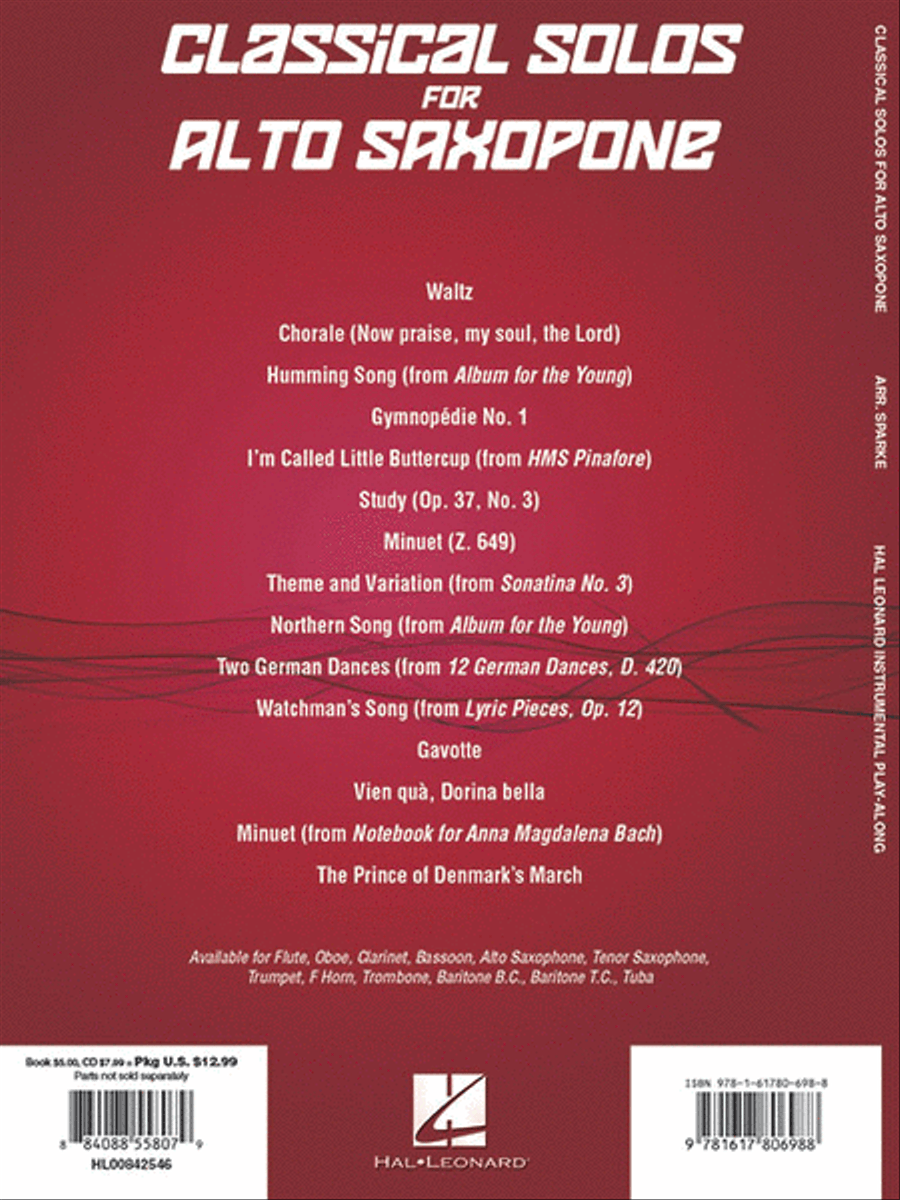 Classical Solos for Alto Saxophone by Philip Sparke - Alto Saxophone ...