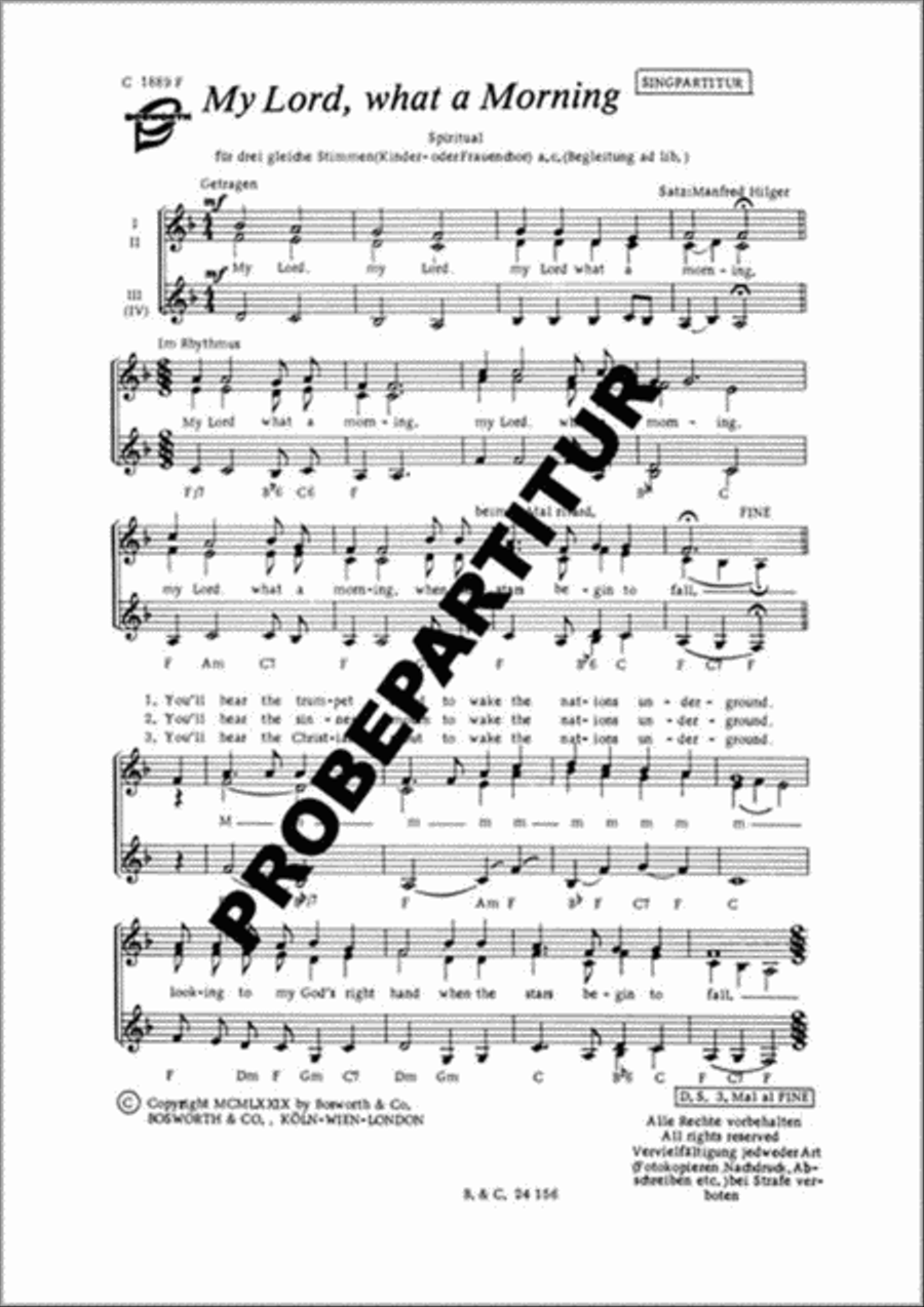 My Lord, What a Morning - Women's Choir - Sheet Music | Sheet Music Plus