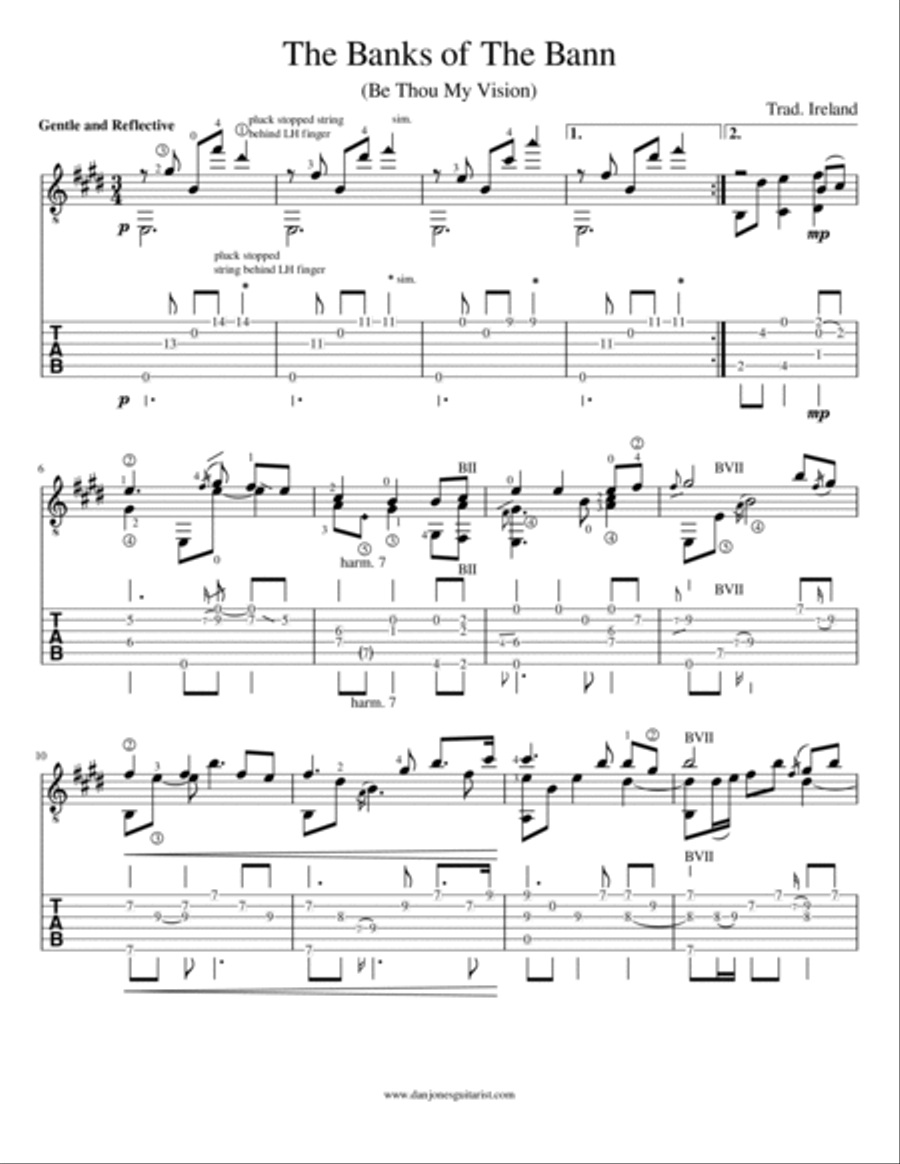 The Banks of the Bann - Acoustic Guitar - Digital Sheet Music | Sheet ...