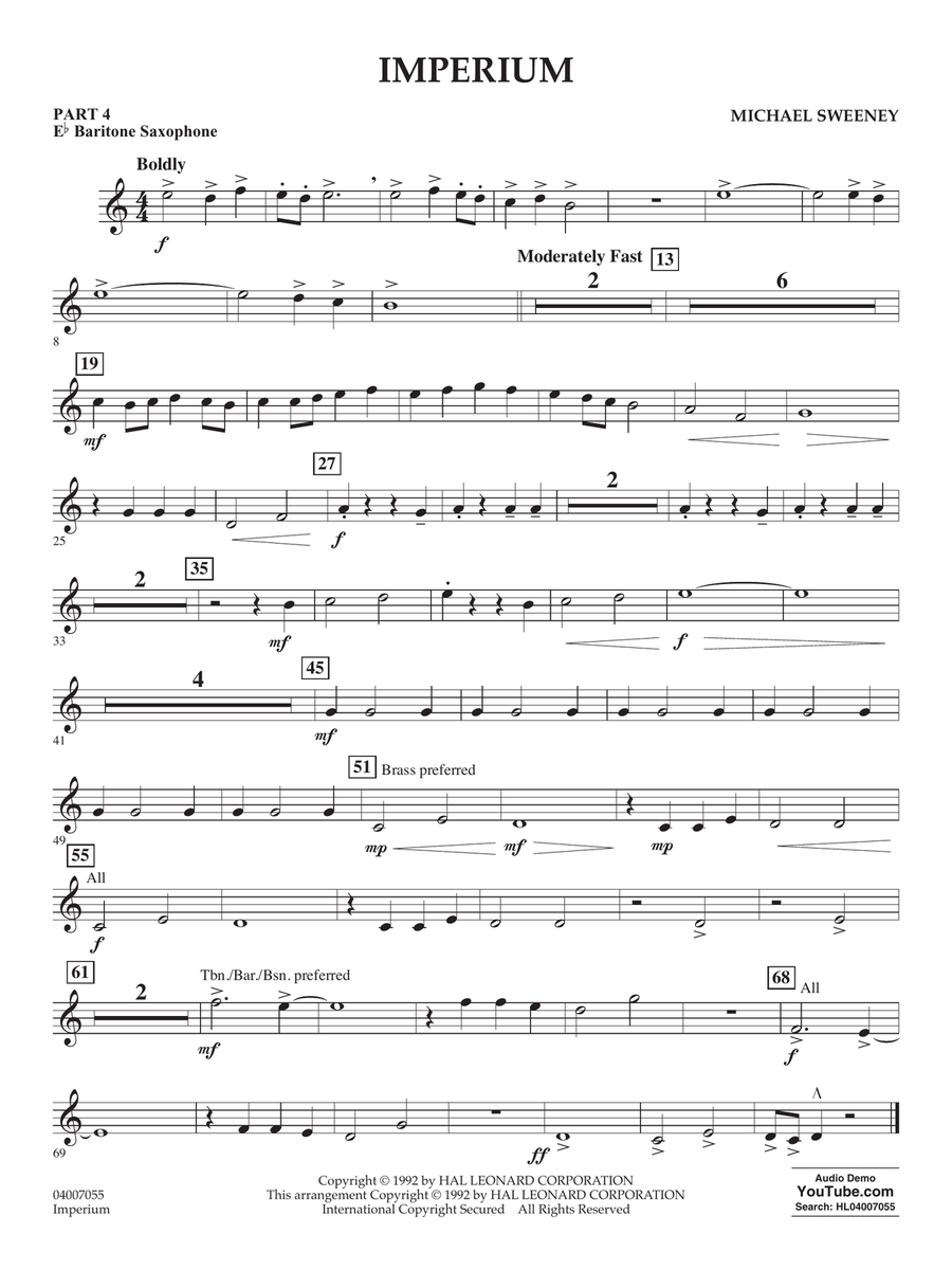 Imperium Pt4 Eb Baritone Saxophone By Michael Sweeney Concert