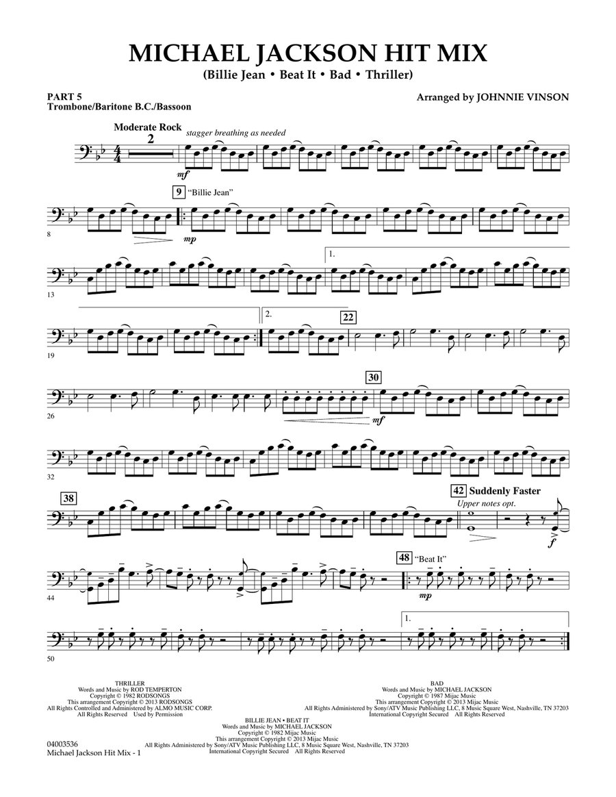 Michael Jackson Hit Mix - Pt.5 - Trombone/Bar. B.C./Bsn. by Johnnie ...