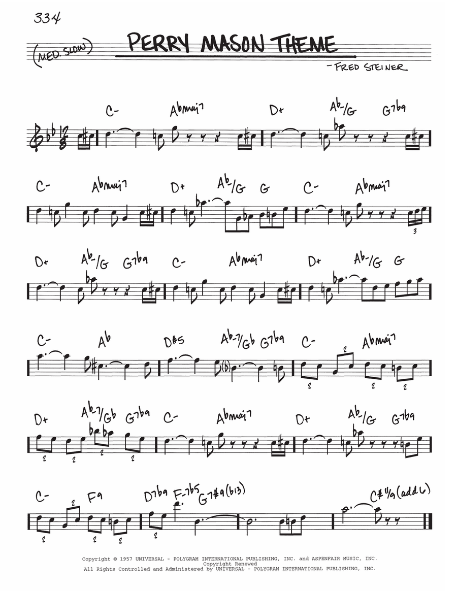 Perry Mason Theme - Piano - Digital Sheet Music | Sheet Music Plus