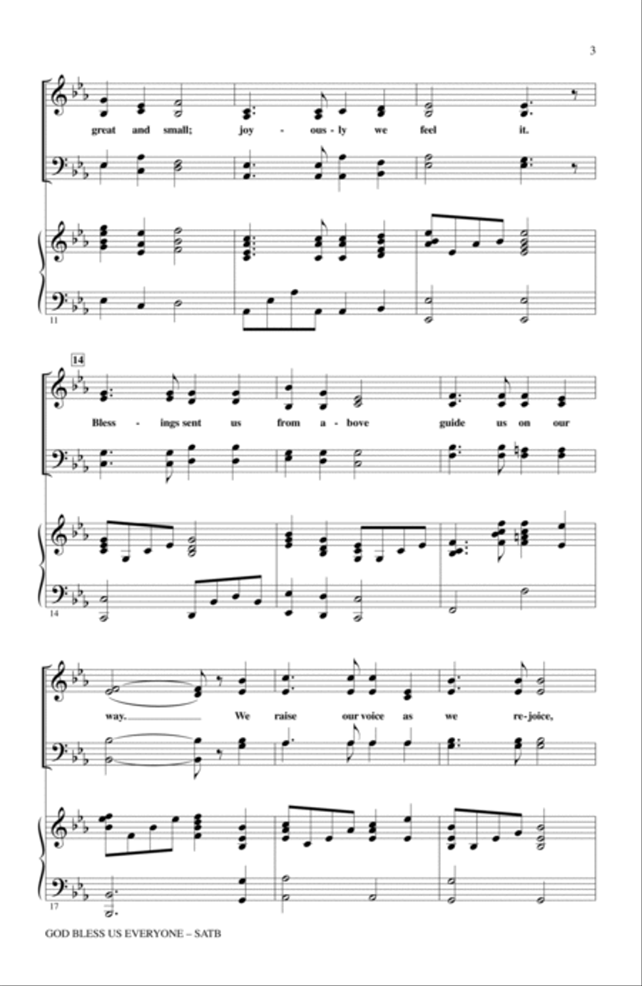 God Bless Us Everyone By Andrea Bocelli 4 Part Digital Sheet Music