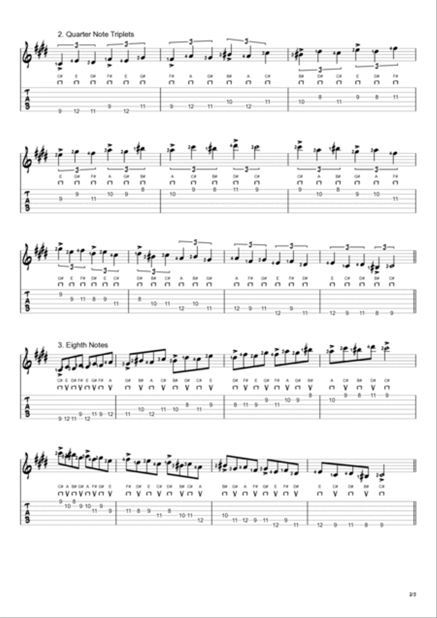 C# Harmonic Minor Scale Exercises - Ascending and Descending in 3rds by ...