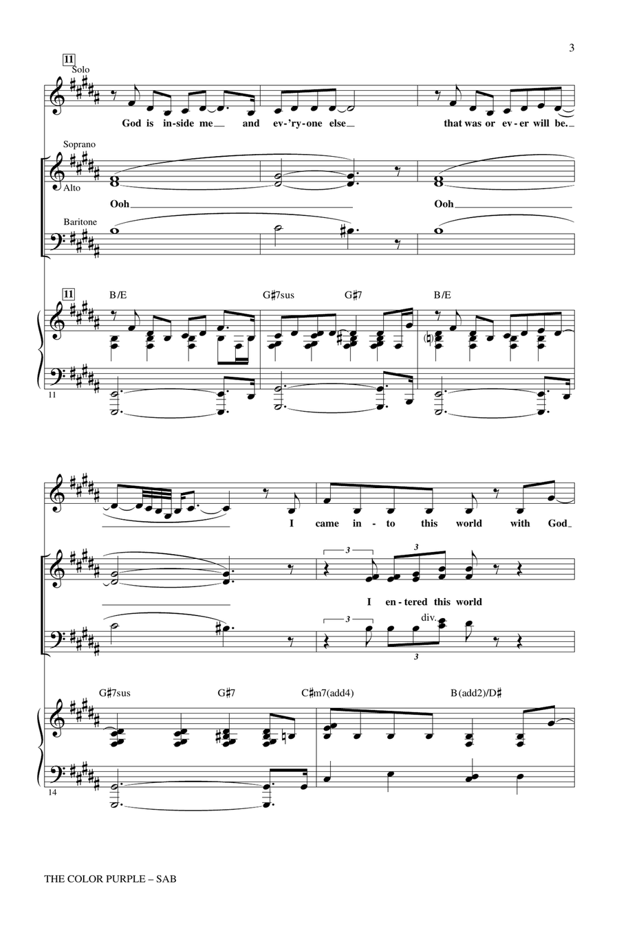 The Color Purple by Rollo Dilworth - 3-Part - Digital Sheet Music ...