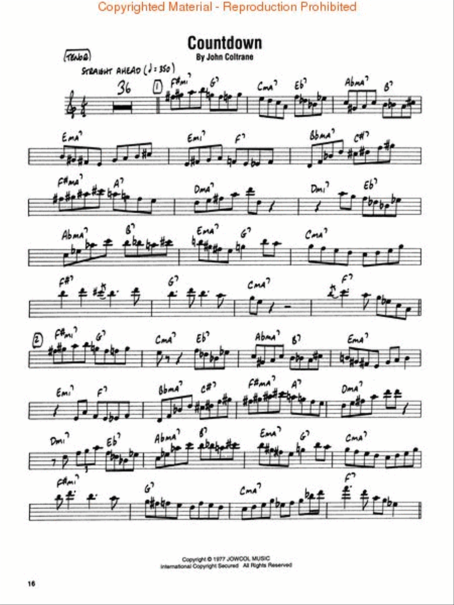 John Coltrane - Giant Steps by John Coltrane - Tenor Saxophone - Sheet ...