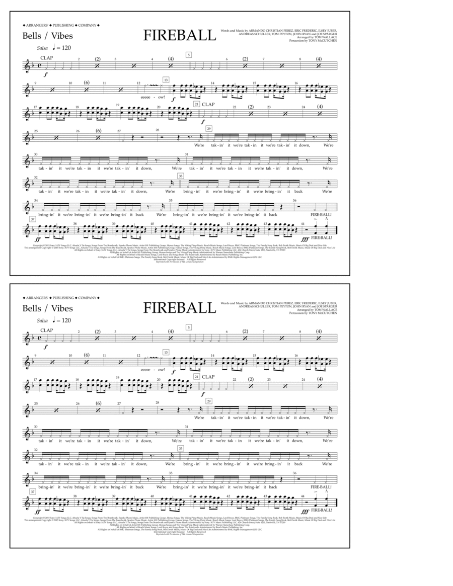 Fireball Bellsvibes By Tom Wallace Vibraphone Digital Sheet