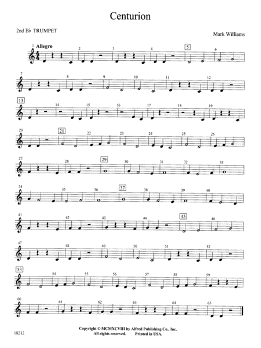 Centurion: 2nd B-flat Trumpet by Mark Williams - Concert Band - Digital ...