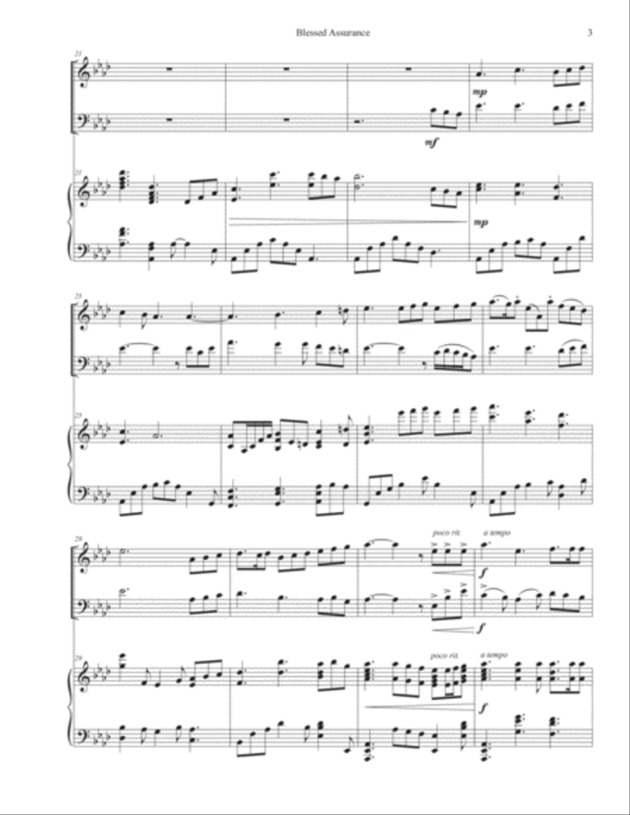 Blessed Assurance Piano Trio Digital Sheet Music Sheet Music Plus