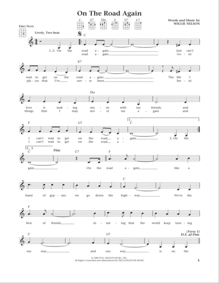 On The Road Again From The Daily Ukulele Arr Liz And Jim Beloff By