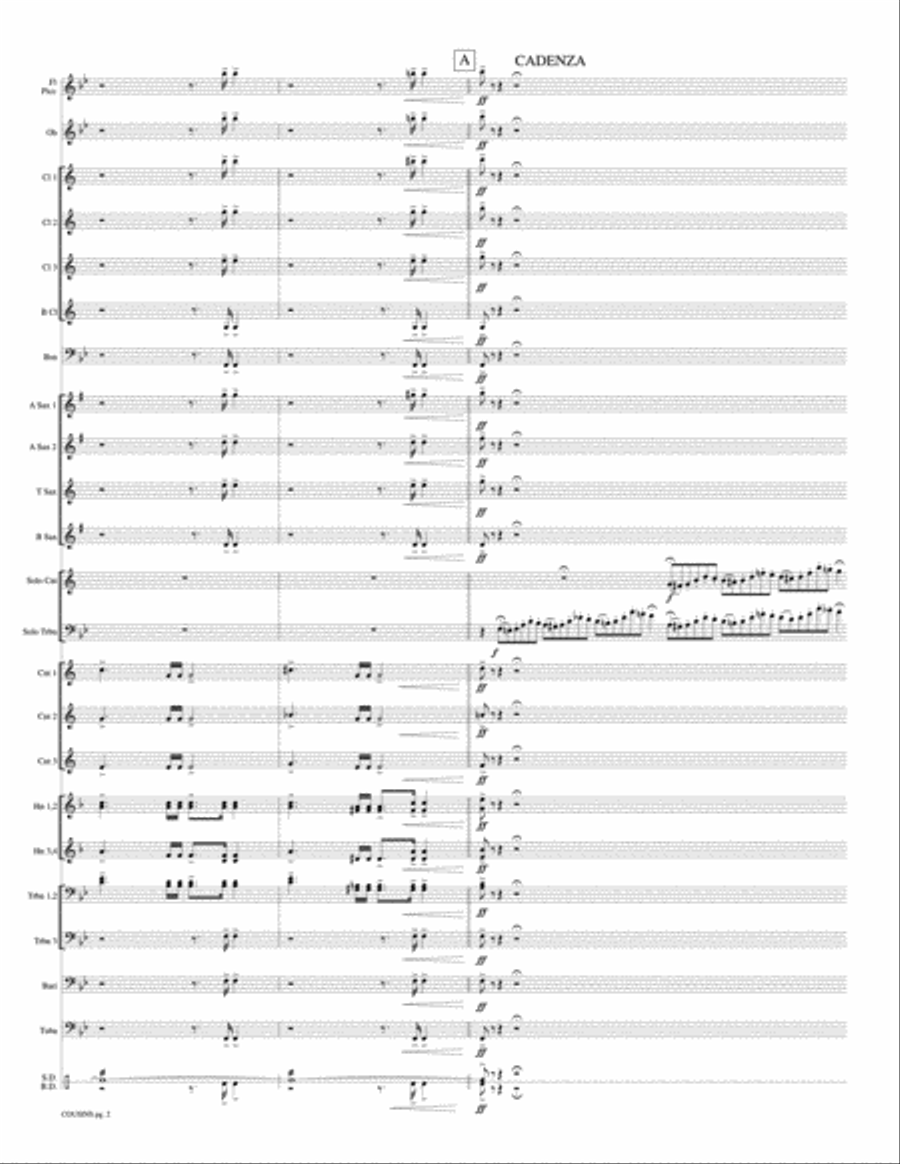 Cousins Cornet And Trombone Duet And Concert Band Score By Herbert L