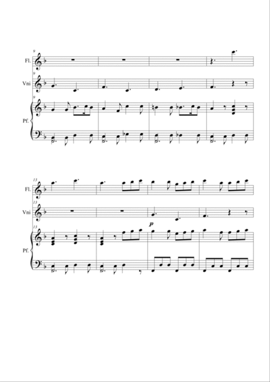 Canzone Di Natale Trio Flute Violin And Piano By Ester Alessandrini