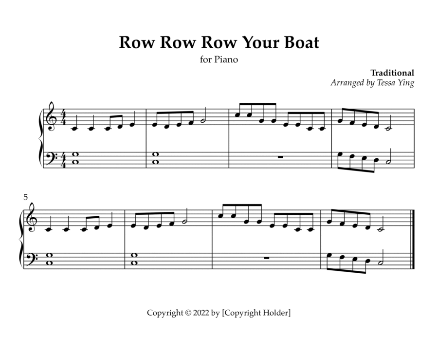 Row Row Row Your Boat by Traditional - Piano Method - Digital Sheet ...