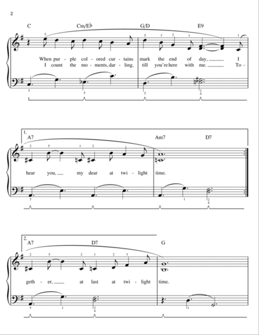 Twilight Time Arr Phillip Keveren By The Platters Easy Piano