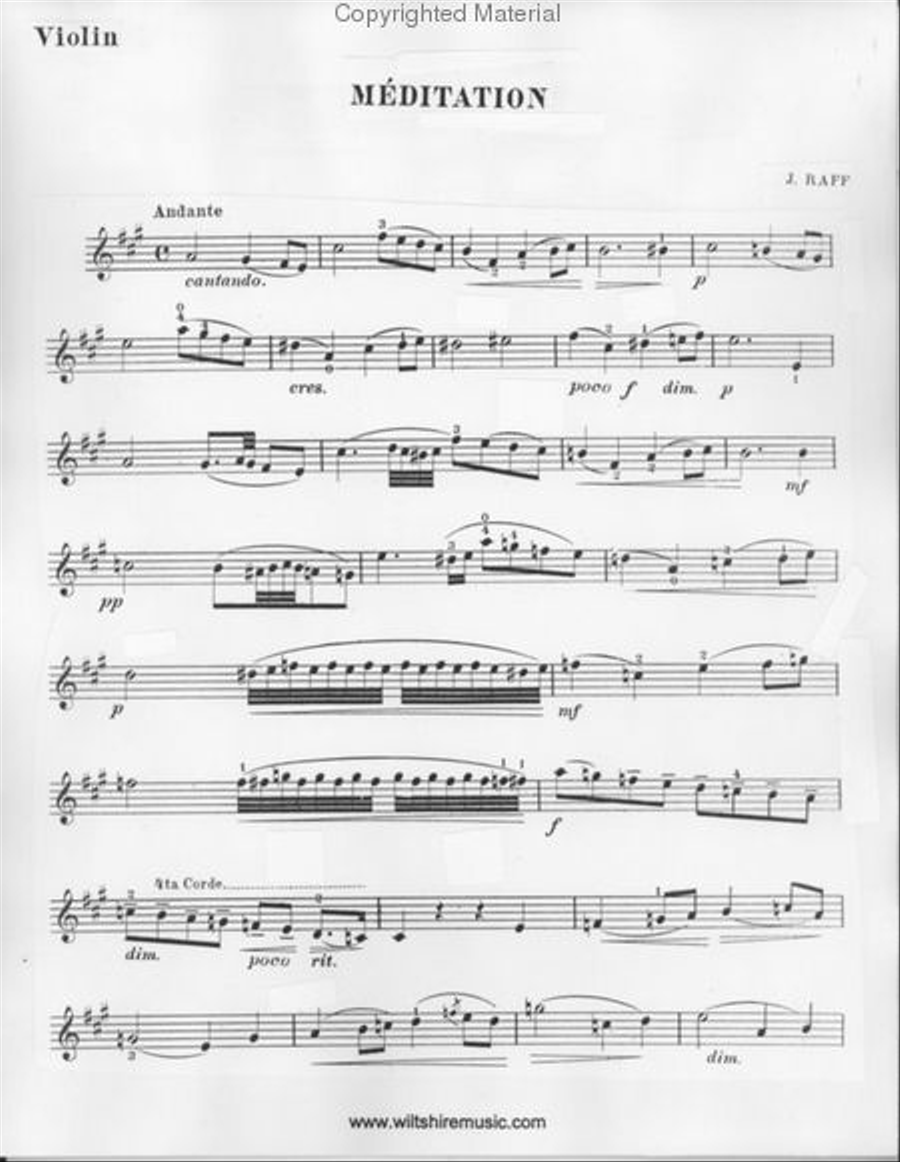 Meditation - Violin Solo - Sheet Music | Sheet Music Plus