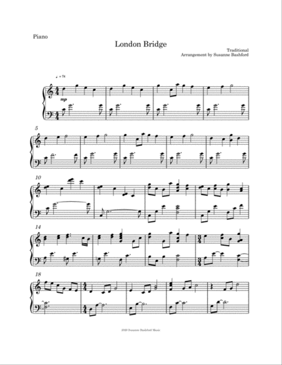 London Bridge by Traditional - Piano Solo - Advanced Digital Sheet ...