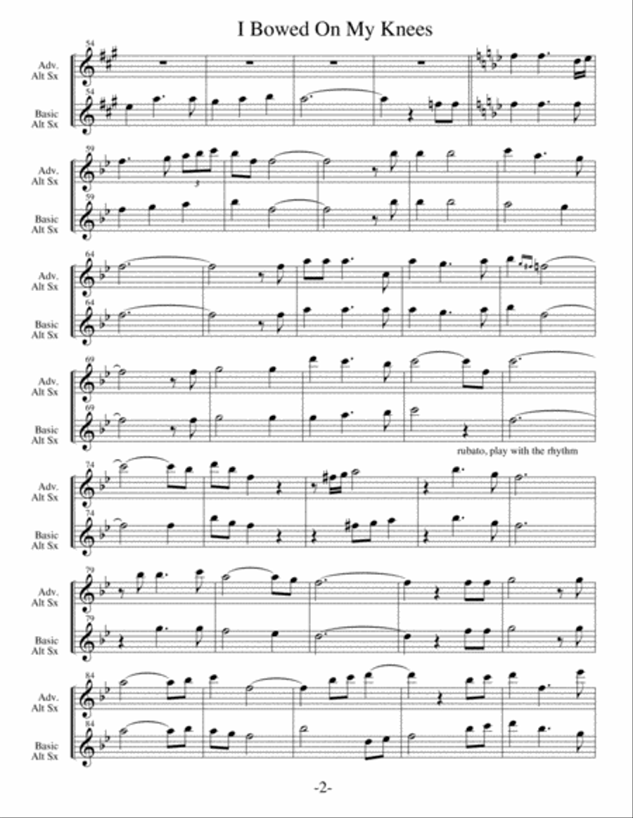 I Bowed on My Knees and Cried Holy (Arrangements Level 2-4 for ALTO SAX + Written Acc) Hymn ...